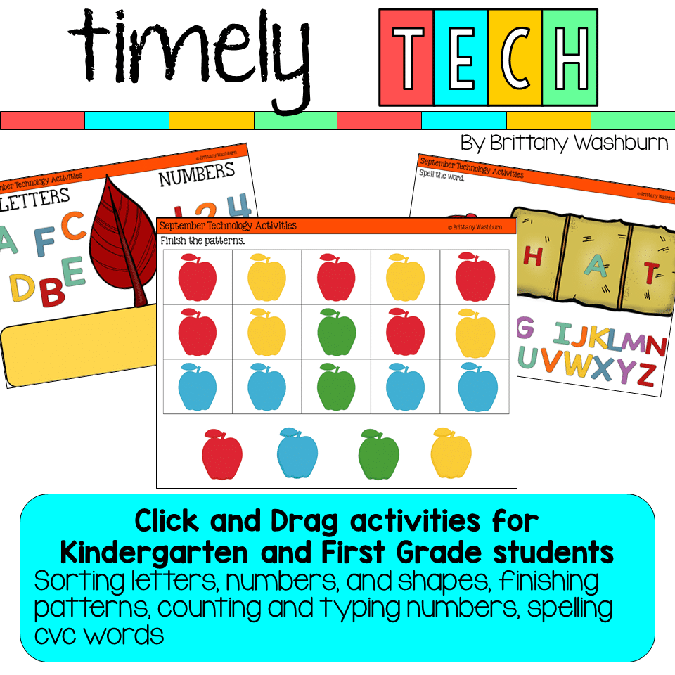 K-1 Timely Tech September Themed Computer Lab Lessons