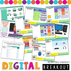 Parts of the Computer K-2 Digital Breakout Challenges