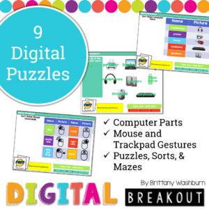 Parts of the Computer K-2 Digital Breakout Challenges