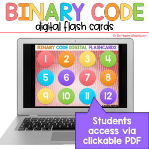 Binary Code Digital Flash Cards
