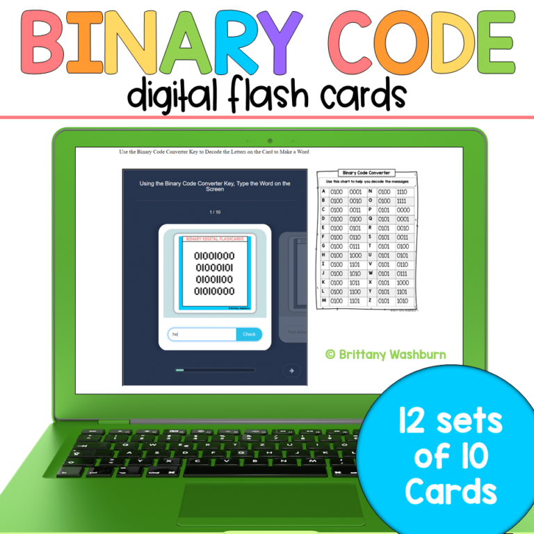 Binary Code Digital Flash Cards