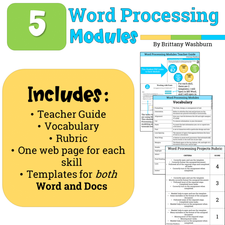 Word Processing Modules 1-5