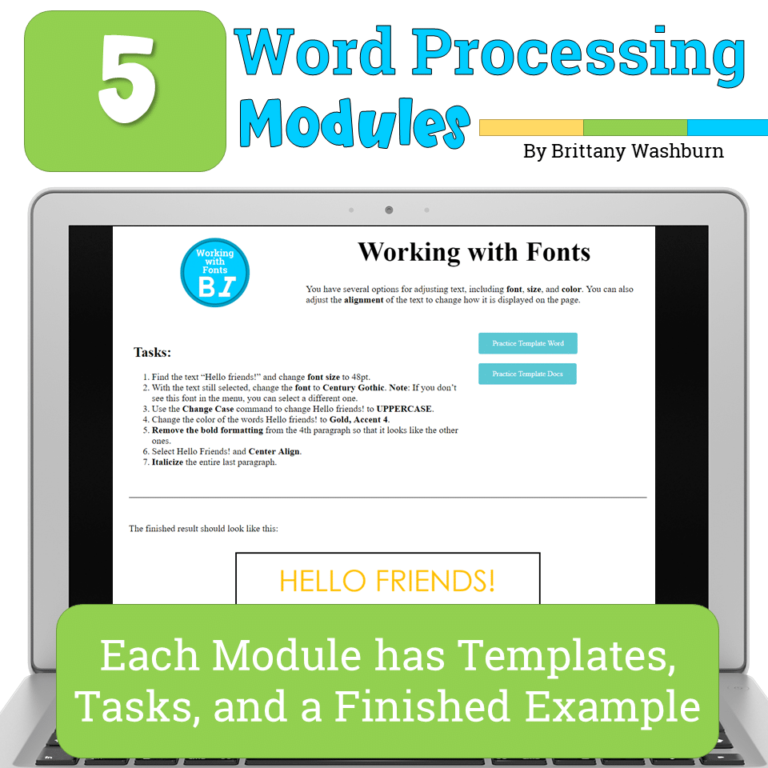 Word Processing Modules 11-15