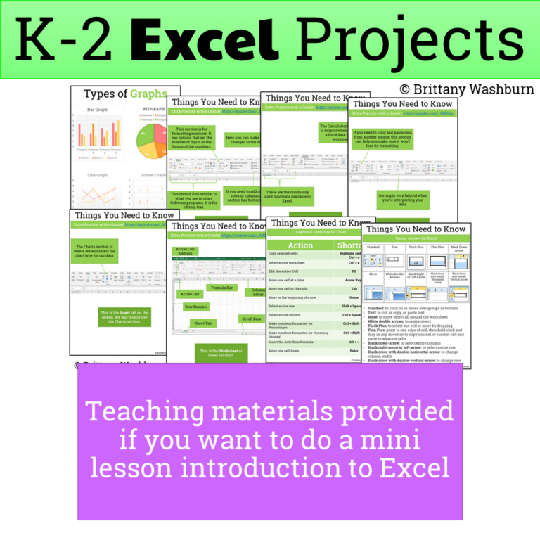 Excel Projects for Grades K-2: 5 Types of Graphs