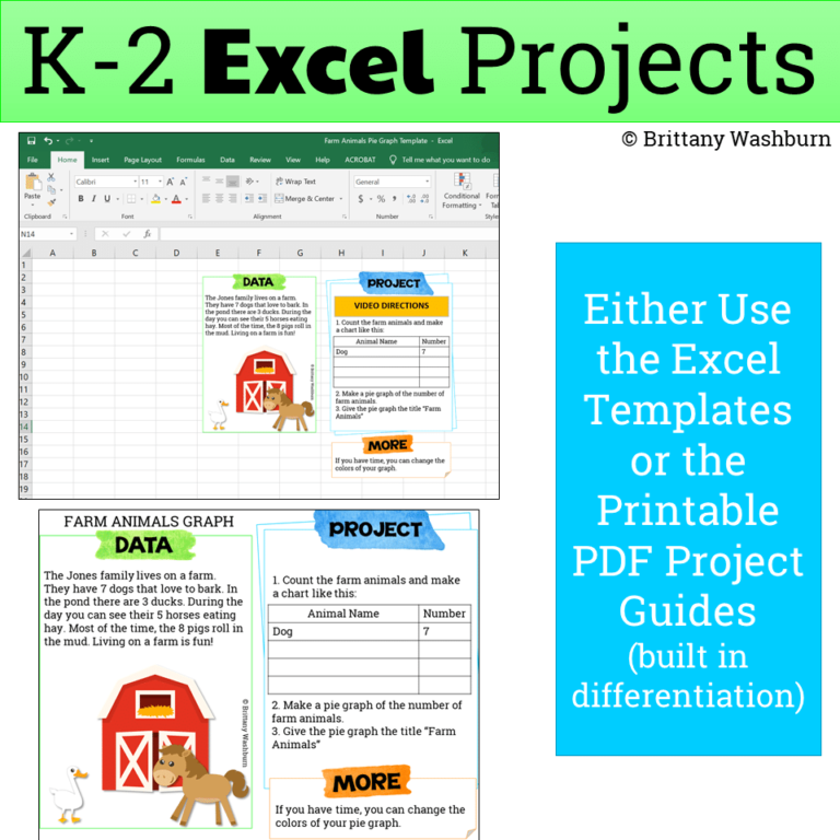 Excel Projects for Grades K-2: 5 Types of Graphs