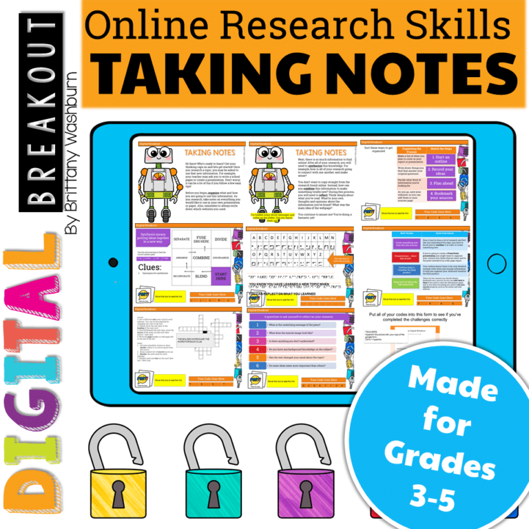 Online Research Skills Digital Breakout: Taking Notes