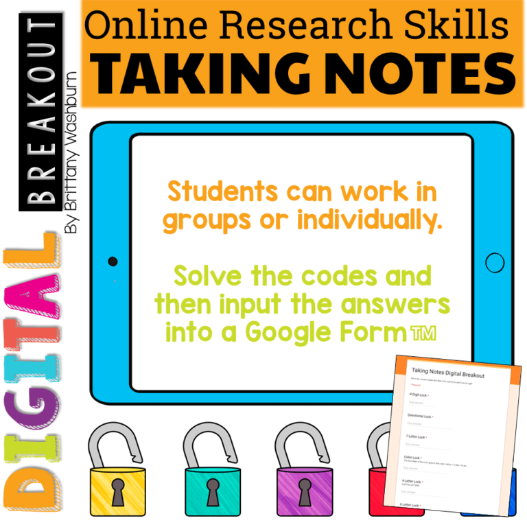 Online Research Skills Digital Breakout: Taking Notes