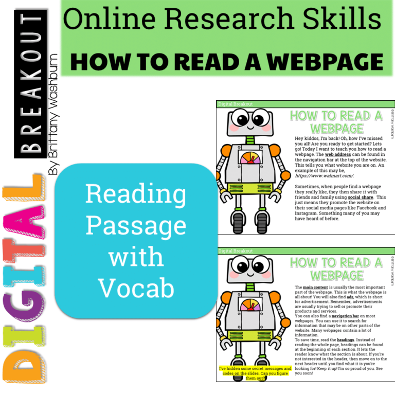 Online Research Skills Digital Breakout: How to Read a Webpage