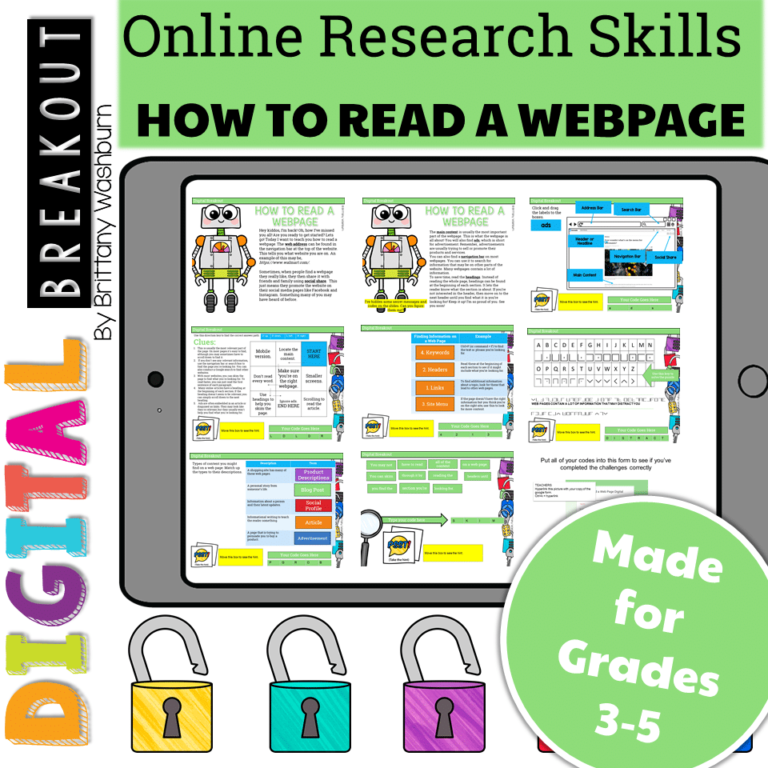 Online Research Skills Digital Breakout: How to Read a Webpage