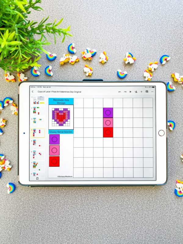 Valentine's Day Pixel Art STEM Challenges
