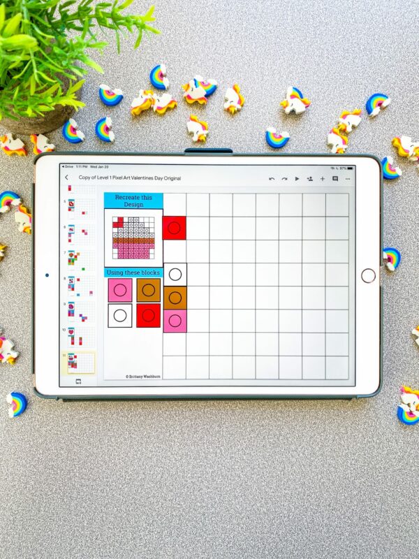 Valentine's Day Pixel Art STEM Challenges