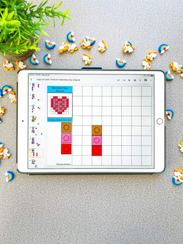 Valentine's Day Pixel Art STEM Challenges