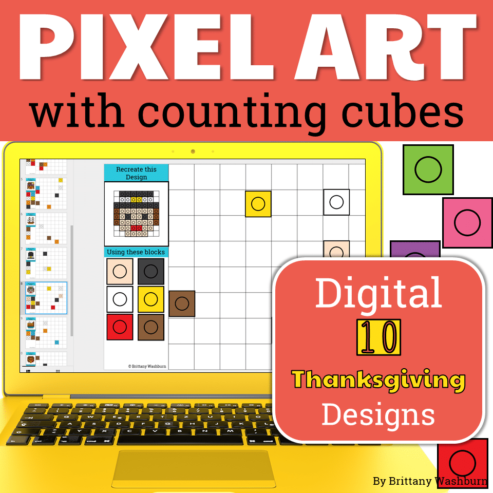 Thanksgiving Pixel Art with Counting Cubes