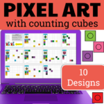 Mardi Gras Pixel Art with Counting Cubes