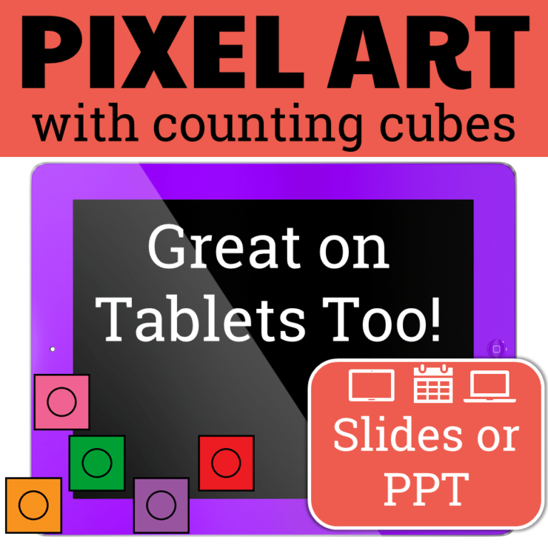 Mardi Gras Pixel Art with Counting Cubes