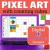 Mardi Gras Pixel Art with Counting Cubes