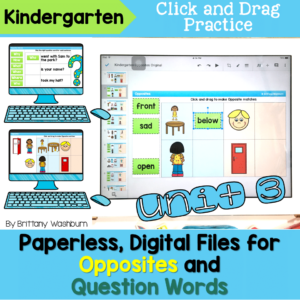 Kindergarten Digital ELA Topics Full Year BUNDLE