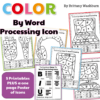 Technology Color By Word Processing Icons Printables