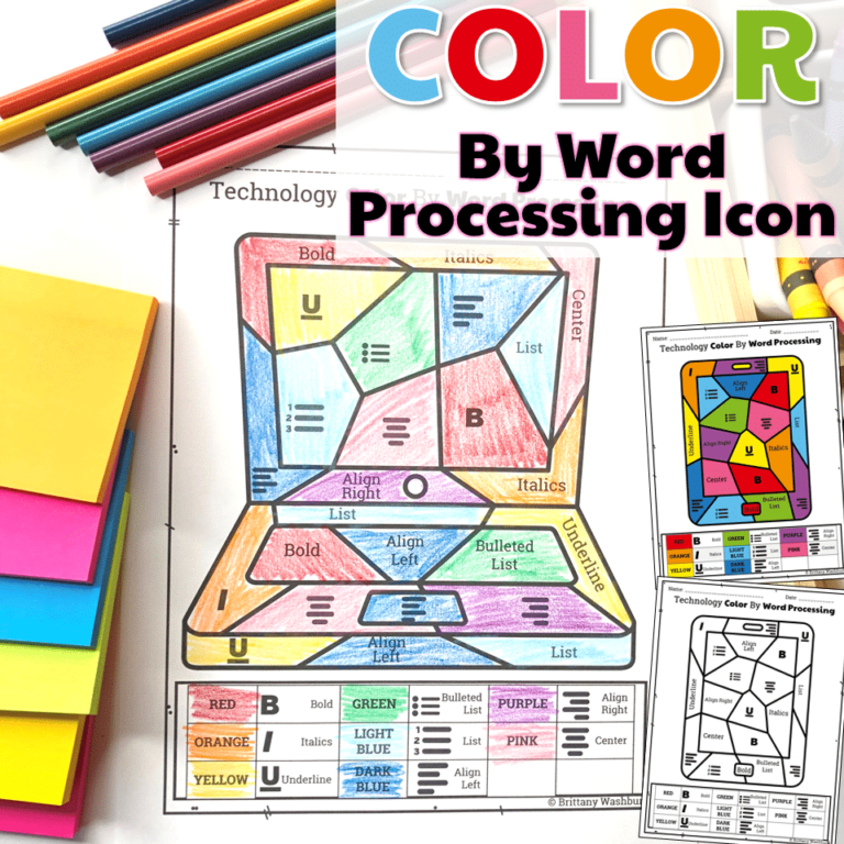 Technology Color By Code Worksheets Bundle