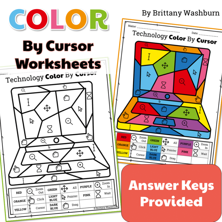 Technology Color By Cursor Printable Worksheets