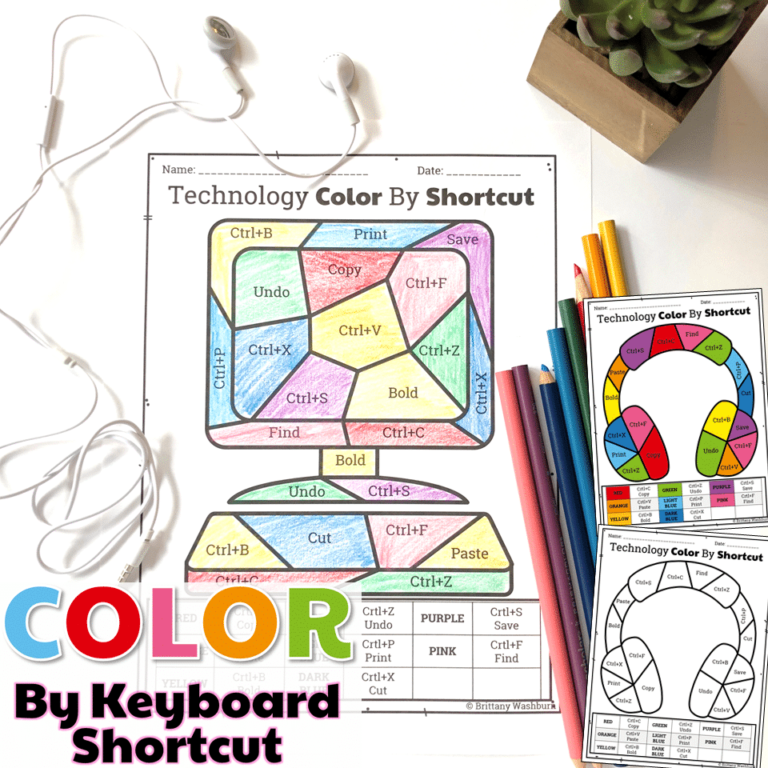 Technology Color By Code Worksheets Bundle