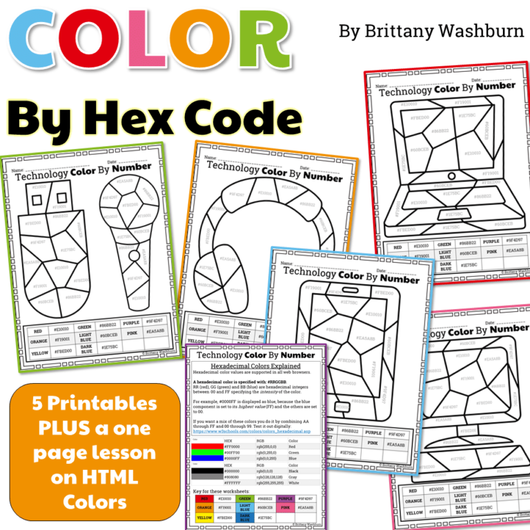 Technology Color By Code Printables