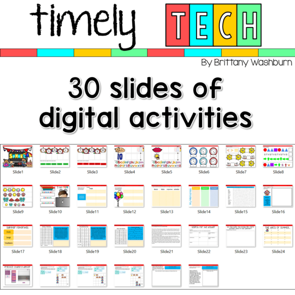 Timely Tech - 25 Summer Themed Technology Activities