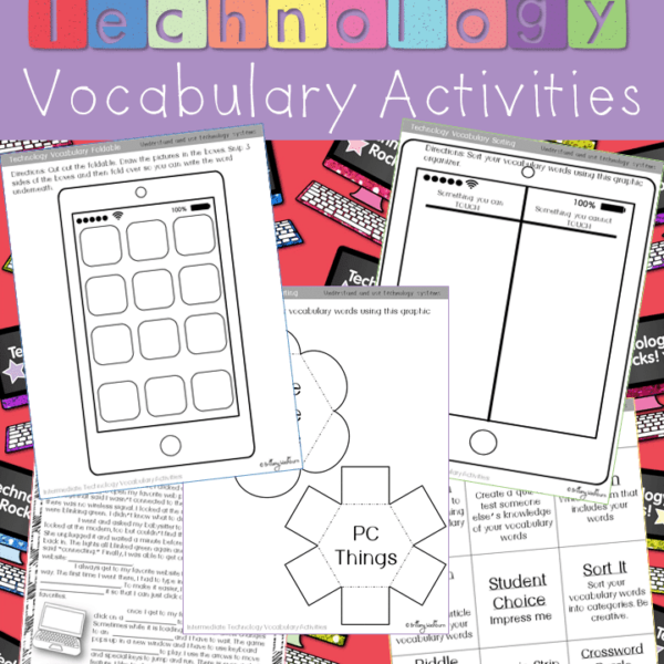 Technology Vocabulary Worksheets 3-5