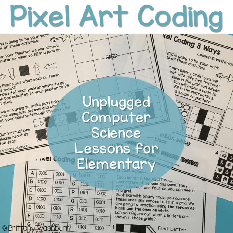 Pixel Art Coding - 3 unplugged computer science lessons