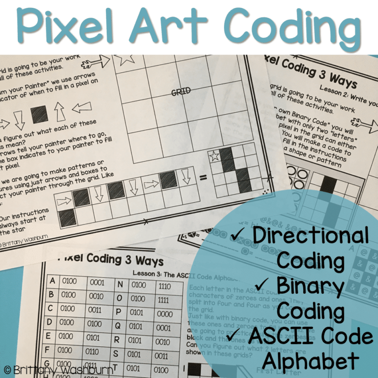 Pixel Art Coding - 3 unplugged computer science lessons