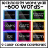 Technology Themed Decor Classroom Word Wall Cards