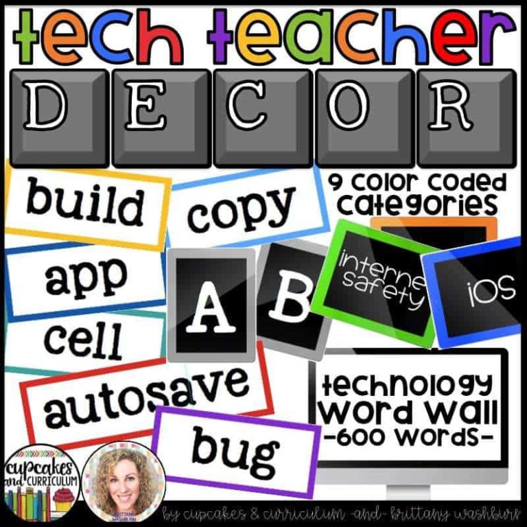Technology Themed Decor Classroom Word Wall Cards