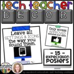 Technology Themed Decor Classroom Expectations Posters