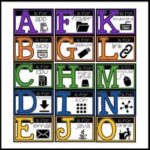 Technology Themed Decor Alphabet Line