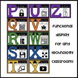 Technology Themed Decor Alphabet Line