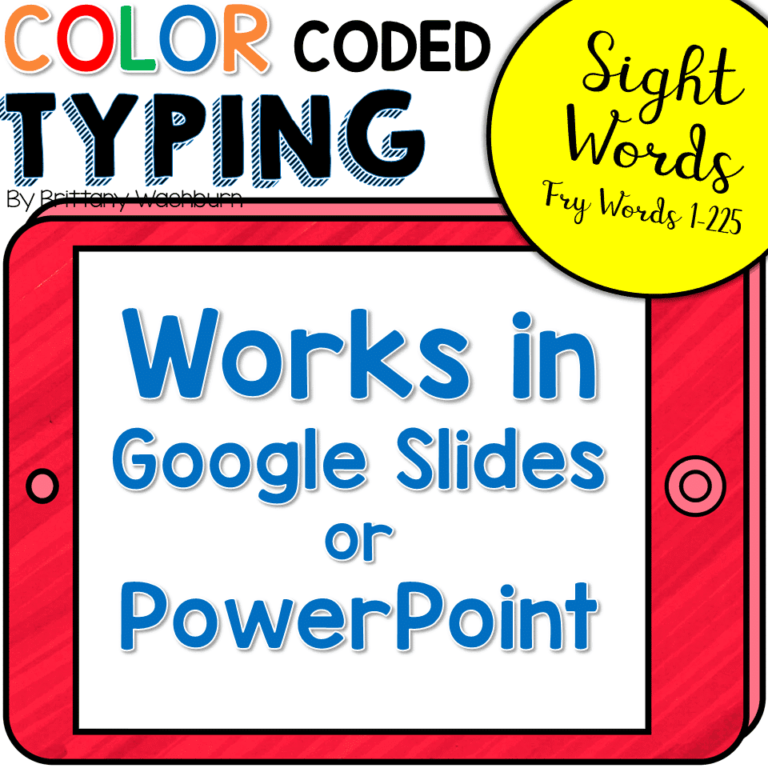 Color Coded Typing - Sight Words