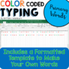 Color Coded Typing - Primary Words