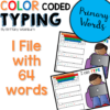 Color Coded Typing - Primary Words