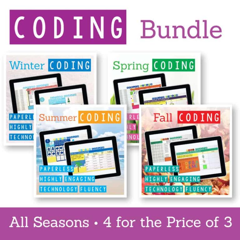 Coding Digital Interactive Activities All Seasons BUNDLE