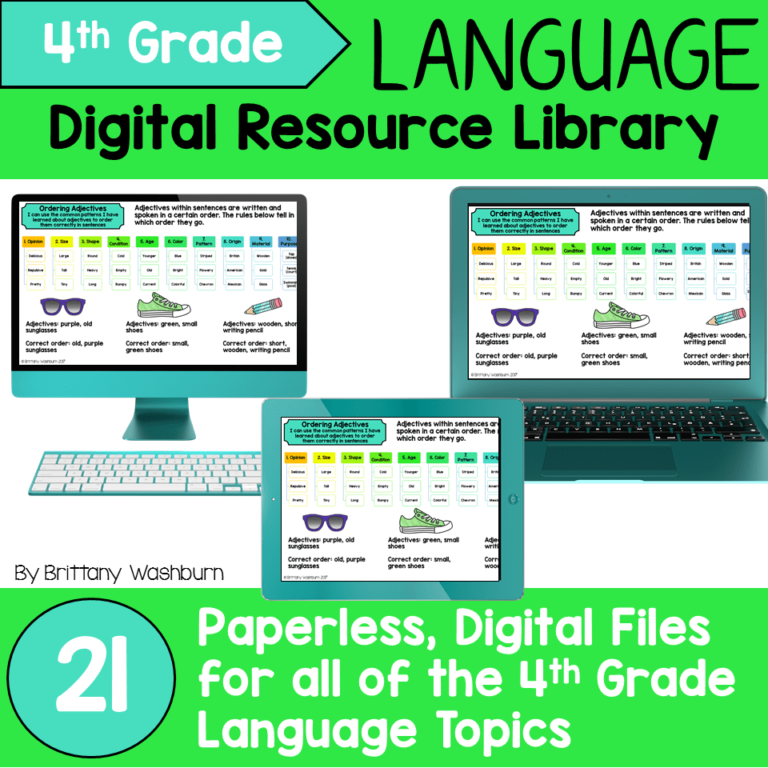 4th Grade Language Standards Digital Resource Library