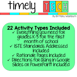 Timely Tech - 22 Back to School Themed Technology Activities