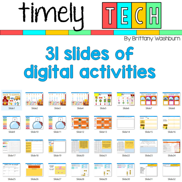 Timely Tech - 22 Back to School Themed Technology Activities