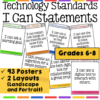 Technology I Can Statements for Grades 6-8 - Tech Decor Theme