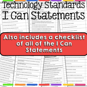 Technology I Can Statements for Grades K-8 BUNDLE - Tech Decor Theme
