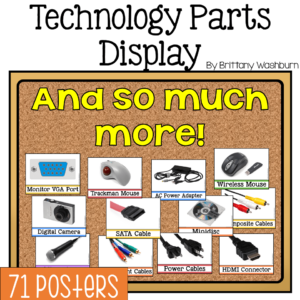Technology Parts with Labels Display or Bulletin Board