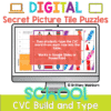 CVC Words School Digital Secret Picture Tile Puzzles