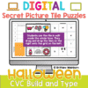 CVC Words Halloween Digital Secret Picture Tile Puzzles
