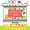 CVC Words Halloween Digital Secret Picture Tile Puzzles