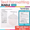 Text Formatting Activities for the 12 Months