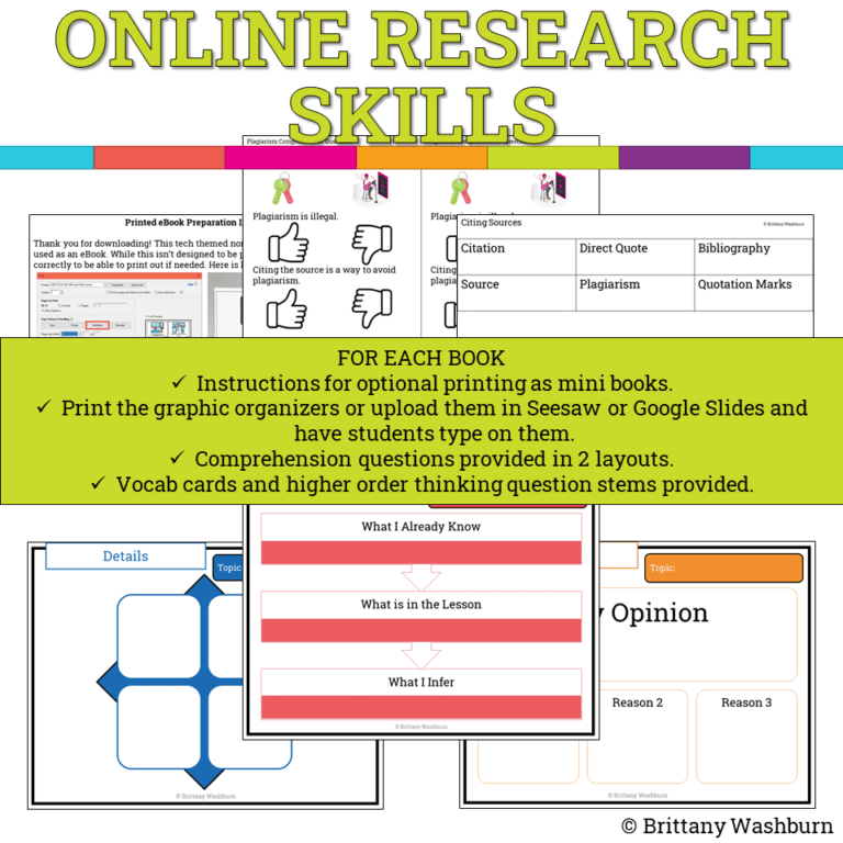 Online Research Skills Booklets Bundle